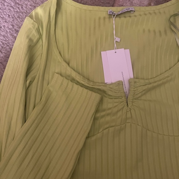 Zara | Tops | Nwt Zara Ribbed Long Sleeve Crop Top | Poshmark